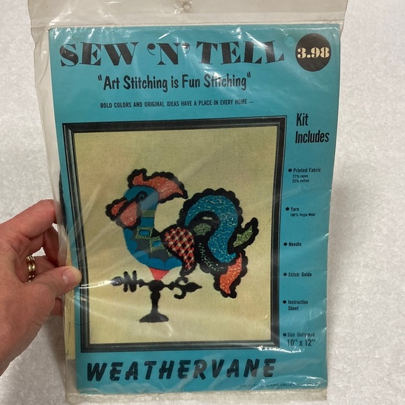 sew n tell | Art | New Sew N Tell Rooster Weathervane Crewel ...